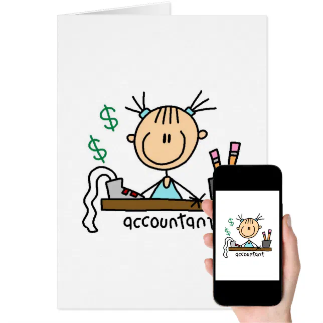 Accountant Stick Figure Card | Zazzle