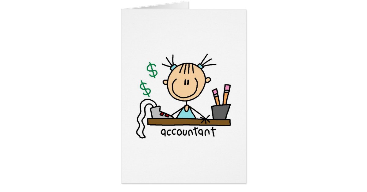 Accountant Stick Figure Card | Zazzle