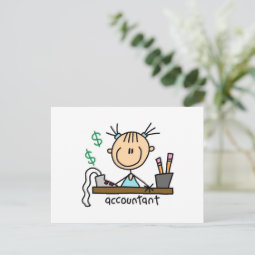 Accountant Stick Figure Postcard | Zazzle