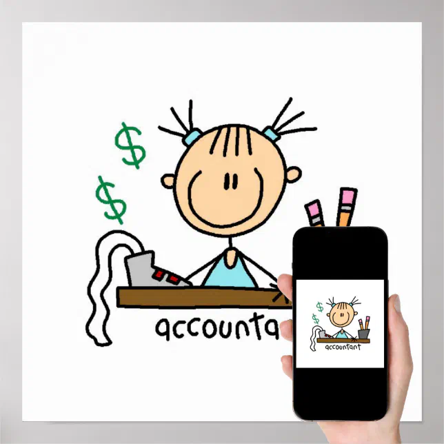 Accountant Stick Figure Poster | Zazzle