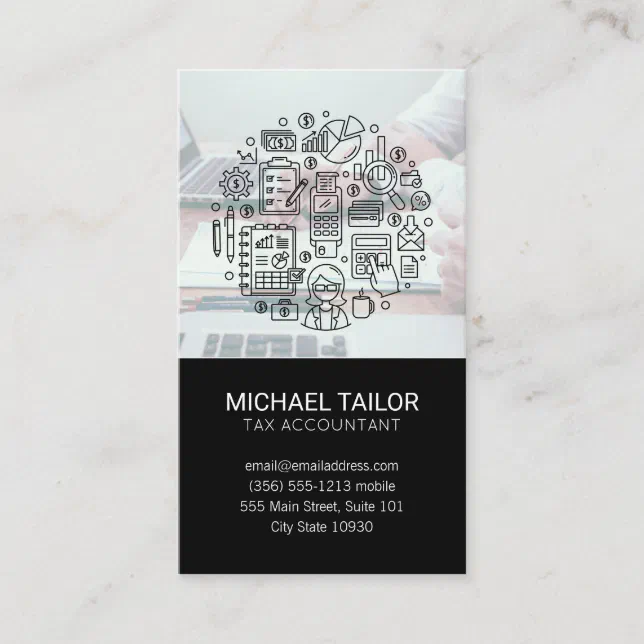 Accounting | Book Keeping | Financial Advisor Business Card | Zazzle
