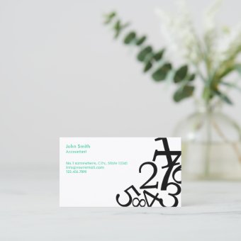 Accounting Bookkeeping Random Numbers Business Card | Zazzle