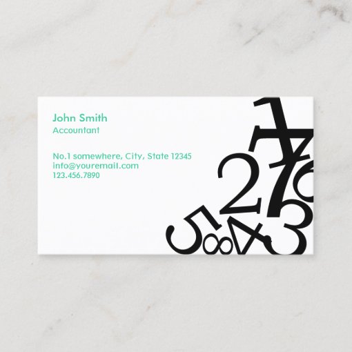 Accounting Bookkeeping Random Numbers Business Card | Zazzle