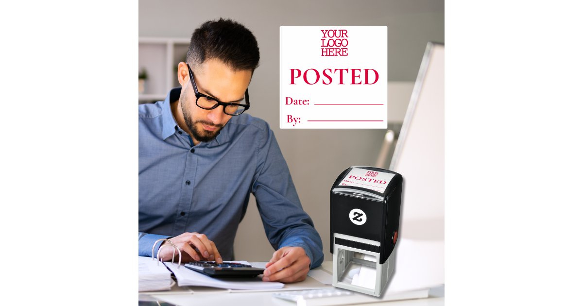 Accounting Bookkeeping Transaction Posted Self-ink Self-inking Stamp ...