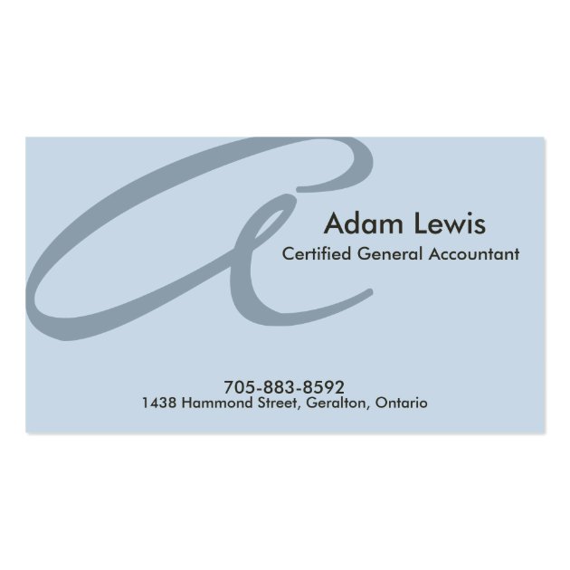 Accounting Business Card - Monogram