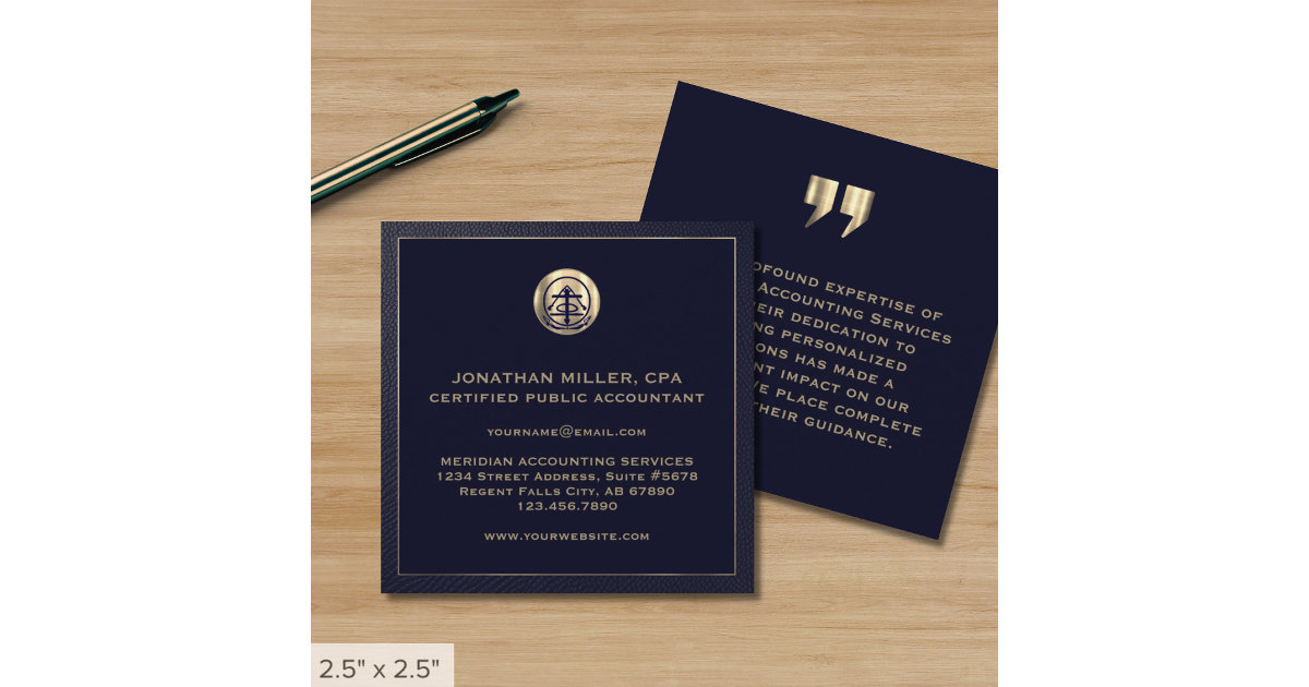 Accounting Business Cards with Client Testimonial | Zazzle