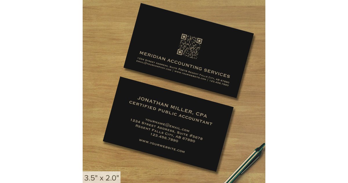 Accounting Business Cards with QR Code | Zazzle