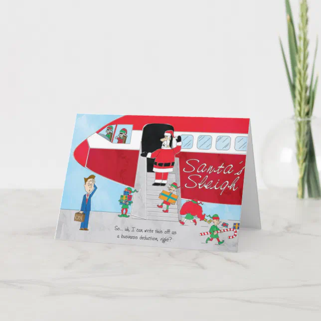 Accounting Christmas Card Santa's Sleigh Upgrade | Zazzle