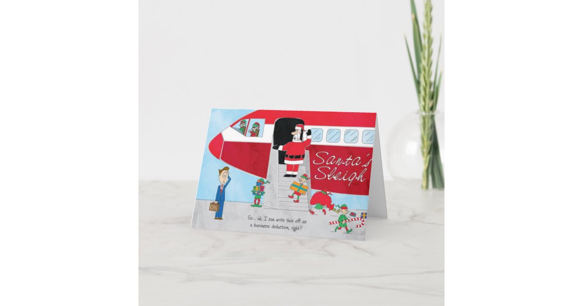 Accounting Christmas Card Santa's Sleigh Upgrade | Zazzle