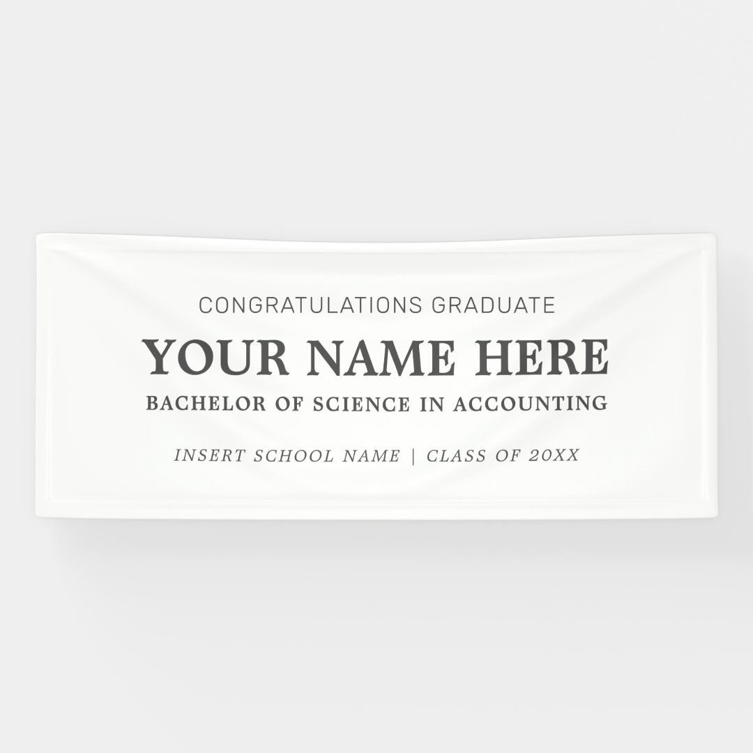 Accounting College Class of 20XX Graduation Banner | Zazzle