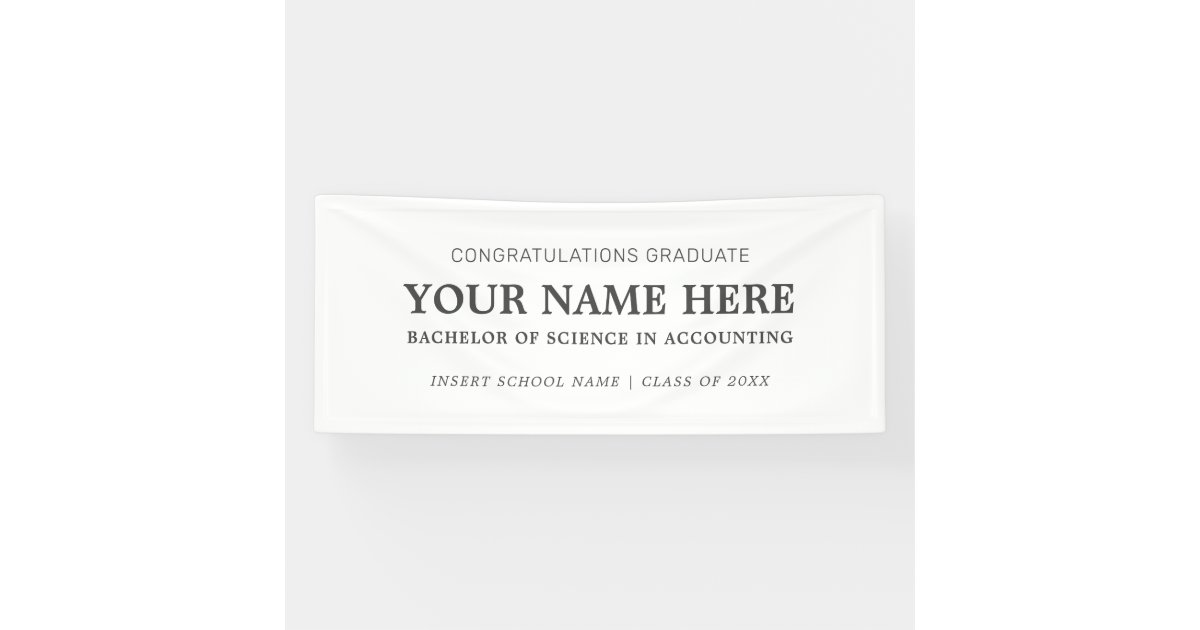 Accounting College Class of 20XX Graduation Banner | Zazzle