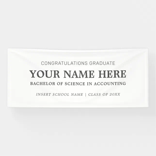 Accounting College Class of 20XX Graduation Banner | Zazzle