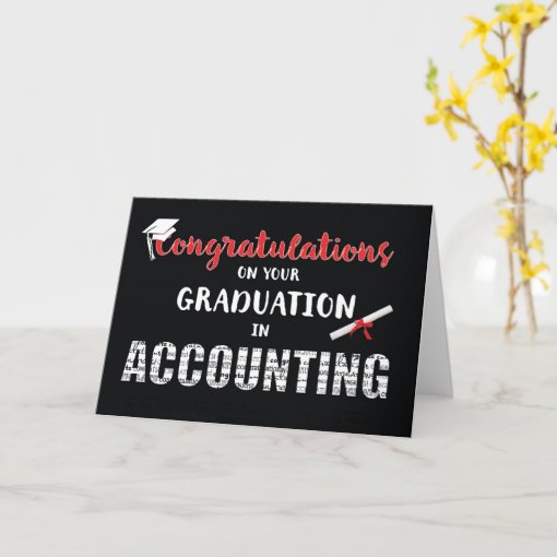 Accounting Graduation Congratulations, Bold Words Card | Zazzle