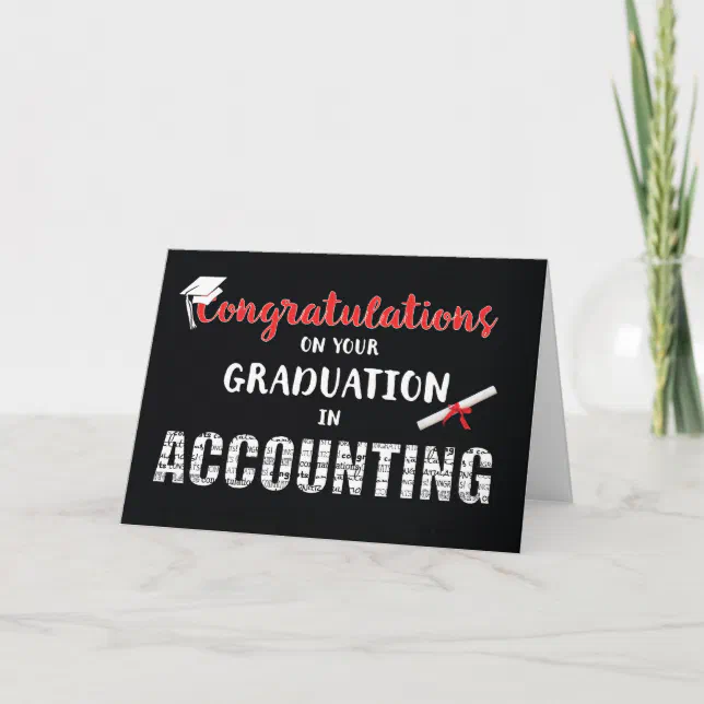 Accounting Graduation Congratulations, Bold Words Card | Zazzle