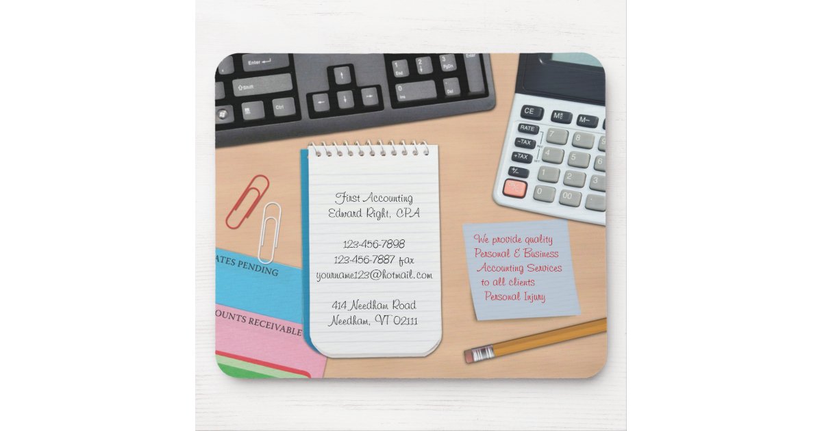 Accounting / Office Desk Background Mousepad | Zazzle