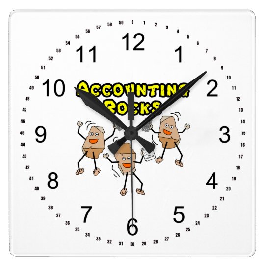 Accounting Rocks Square Wall Clock | Zazzle.com