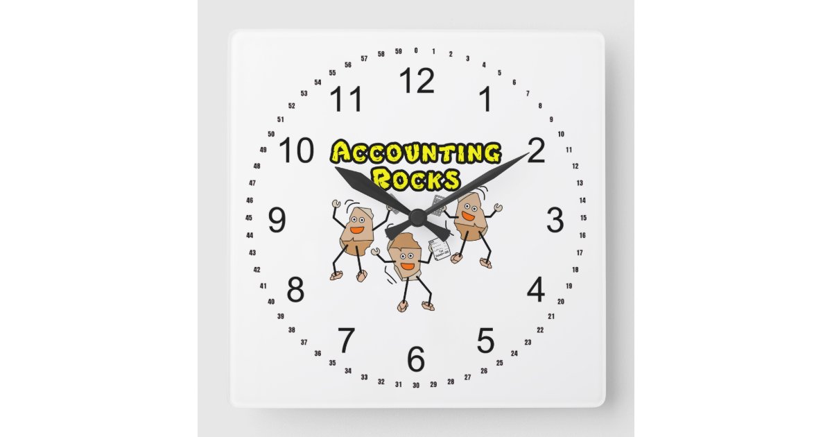 Accounting Rocks Square Wall Clock | Zazzle