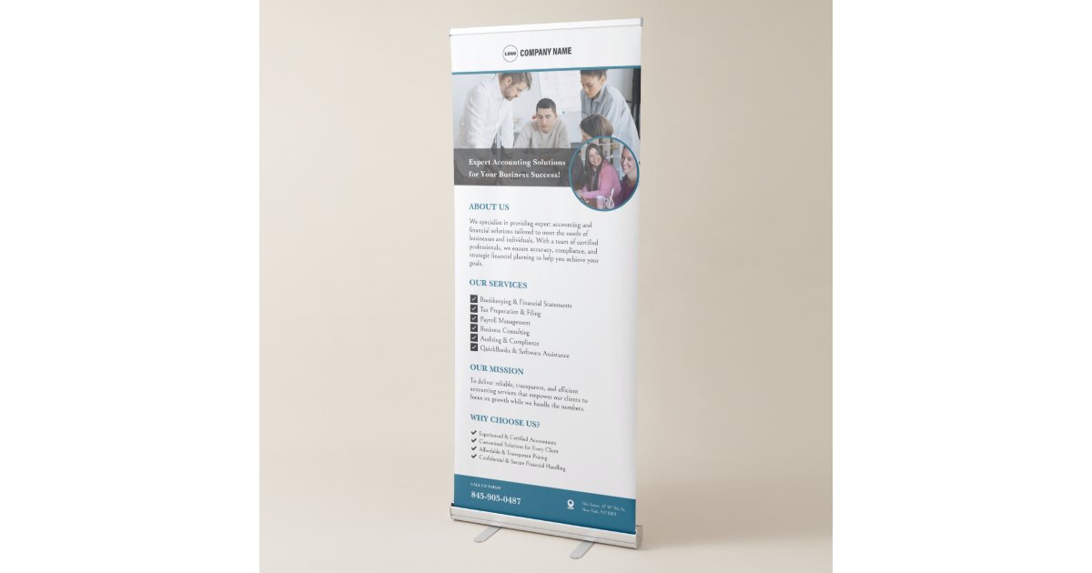 Accounting Services Vertical Retractable Banner | Zazzle