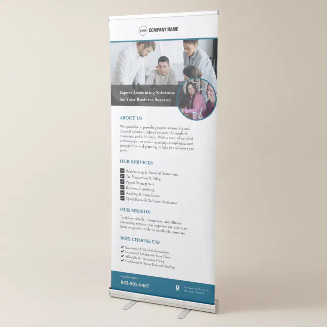 Accounting Services Vertical Retractable Banner | Zazzle