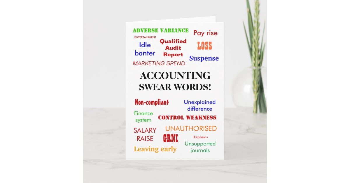 Accounting Swear Words | Accountant | Joke | Blank Card | Zazzle