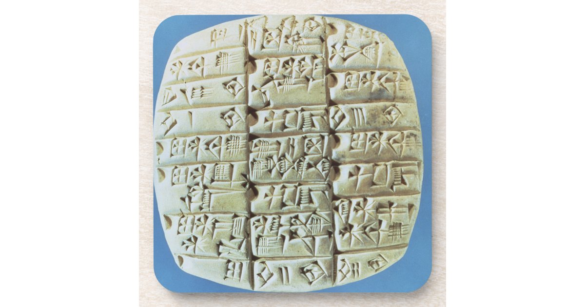 Accounts Table with cuneiform script, c.2400 BC (t Drink Coaster | Zazzle