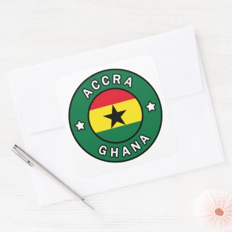 Accra Ghana Square Sticker | Zazzle
