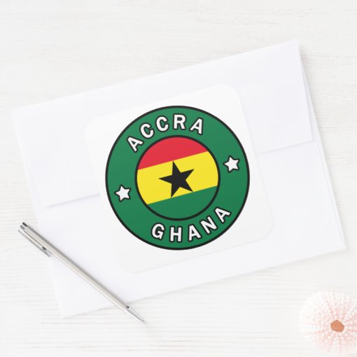 Accra Ghana Square Sticker | Zazzle