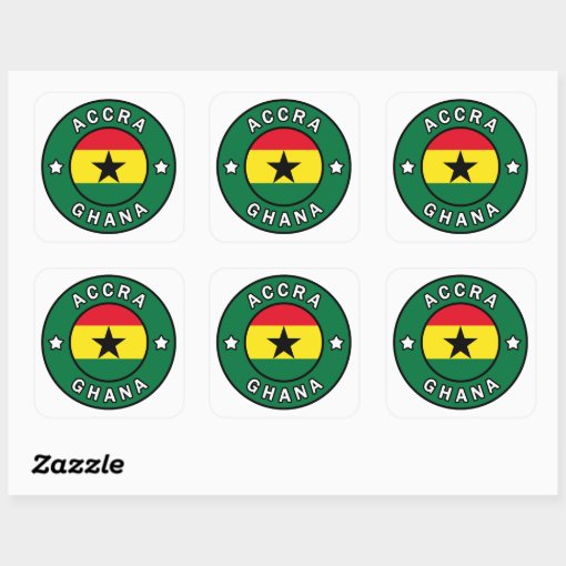 Accra Ghana Square Sticker | Zazzle