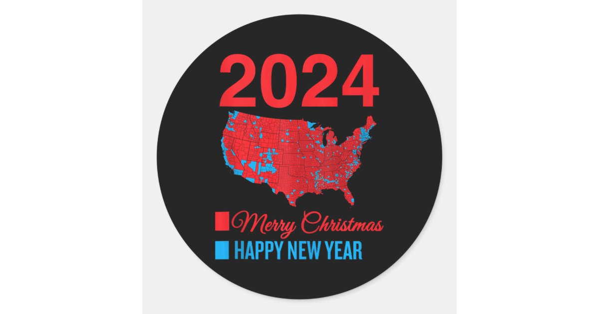 Accurate Election Map Merry Christmas Happy New Ye Classic Round ...