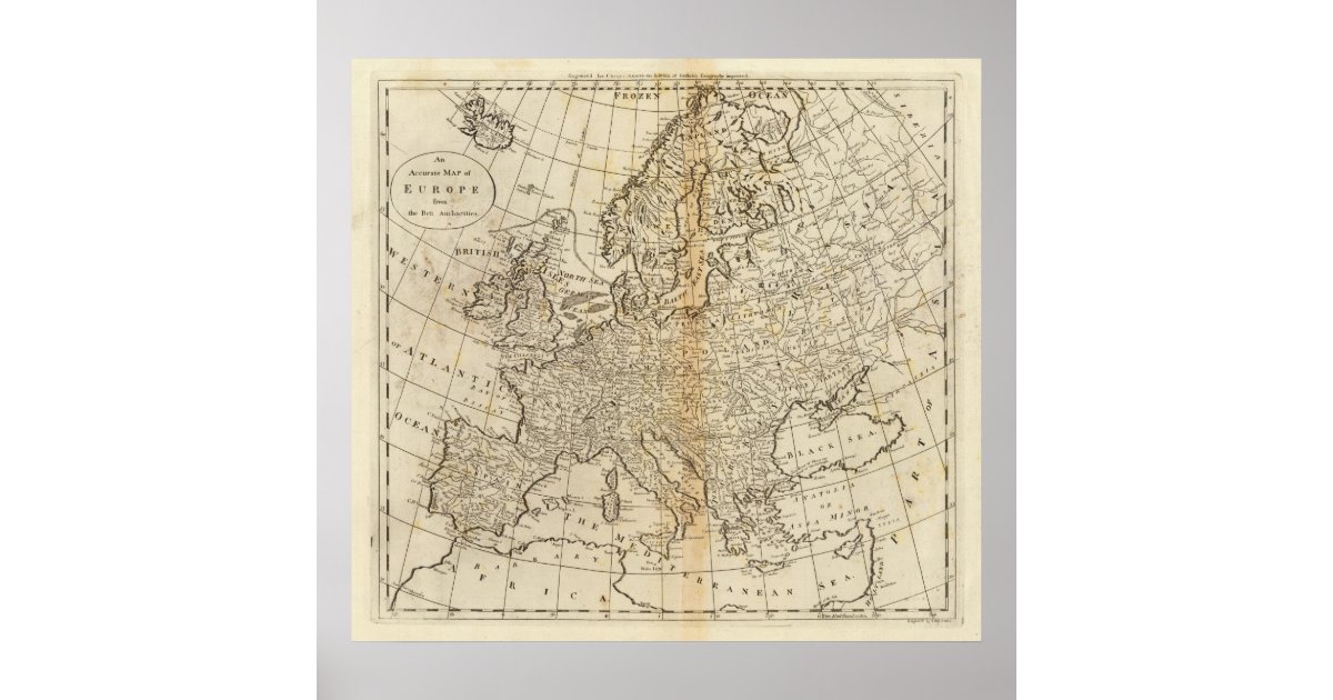 Accurate Map of Europe Poster | Zazzle