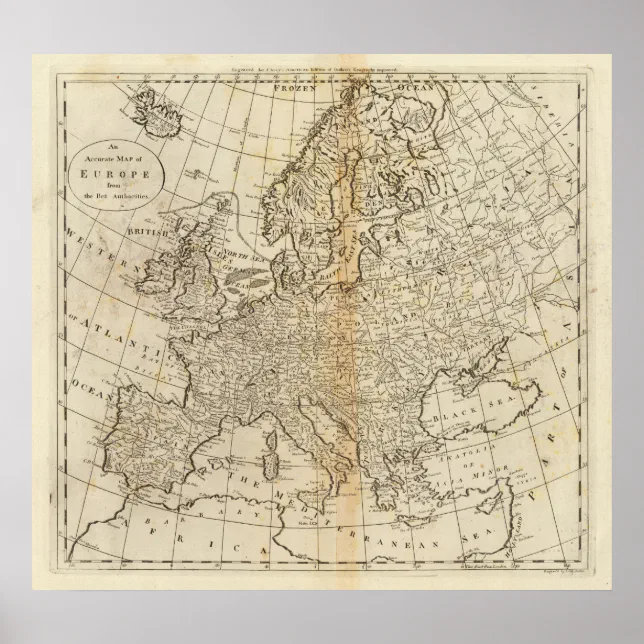 Accurate Map of Europe Poster | Zazzle