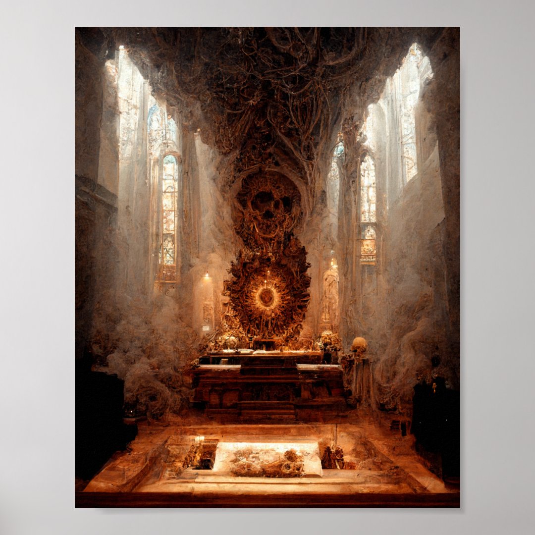 Accursed Altar Dark Fantasy Art Poster | Zazzle