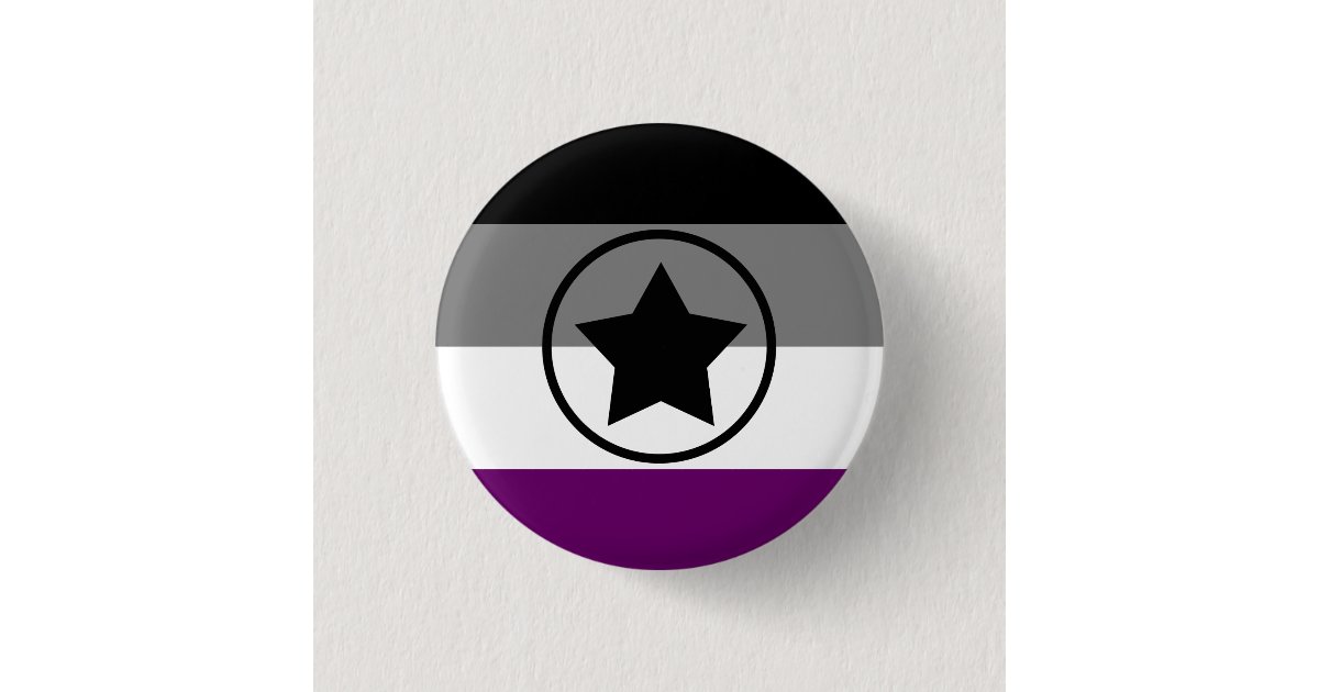 Ace/Asexual Pride Flag with a Star in a Circle Button | Zazzle