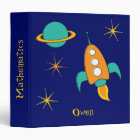 Retro Galaxy Outer Space Rockets & Astronauts Binder | Zazzle.com