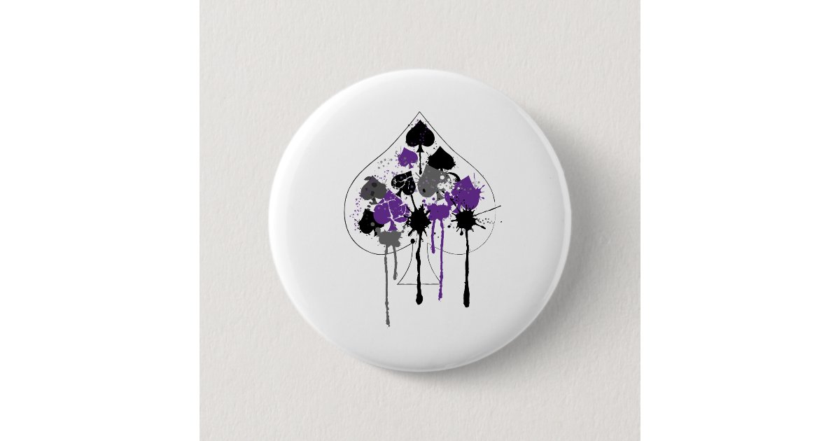 Ace of Spades Aromantic Asexual Pride Button | Zazzle