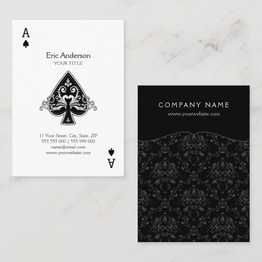 Ace Of Spades Business Card | Zazzle
