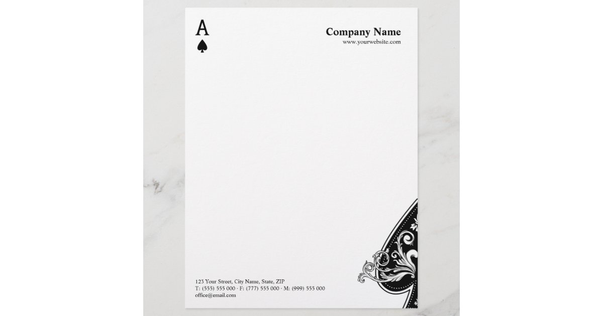 Ace of Spades business letterhead | Zazzle