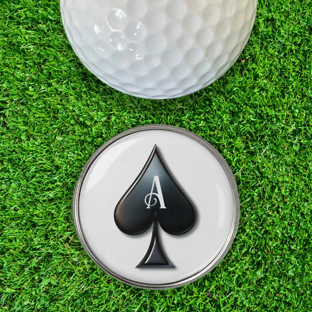 Ace of Spades Casino Deck of Playing Cards Golf Ball Marker | Zazzle