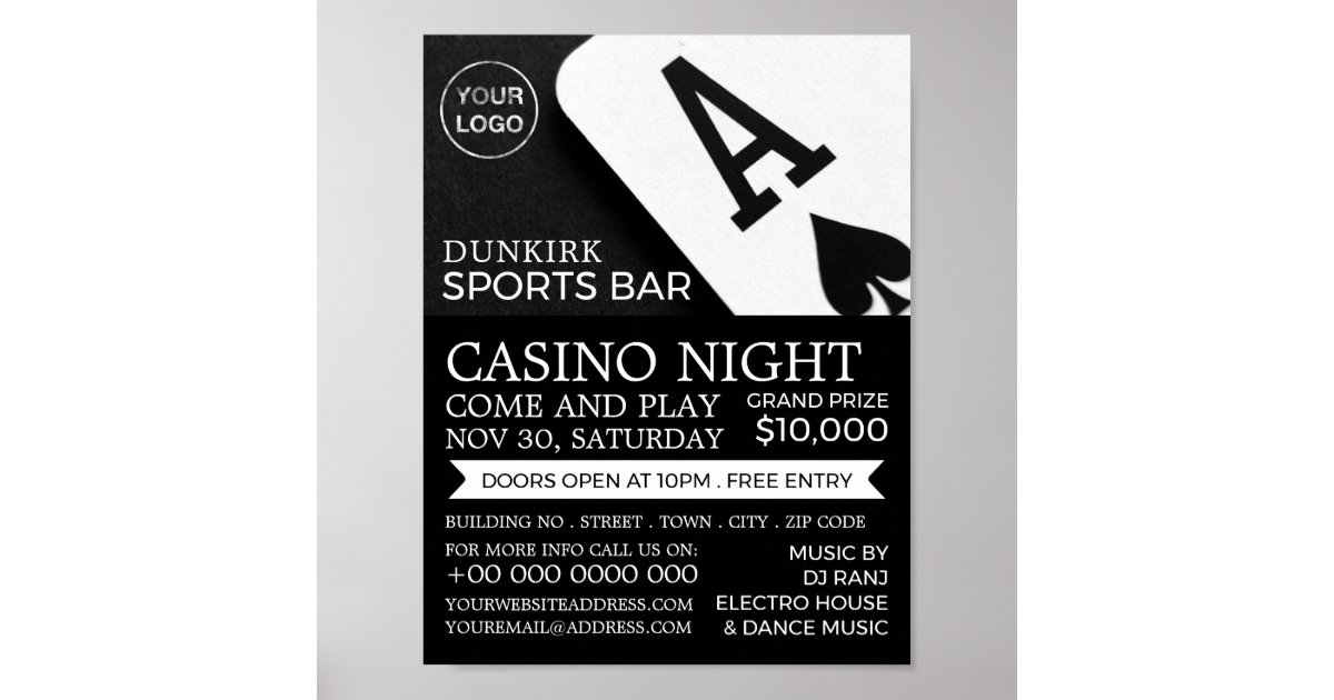 Ace of Spades, Casino Night, Gaming Industry Poster | Zazzle