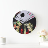 Ace of spades gambling casino large clock | Zazzle
