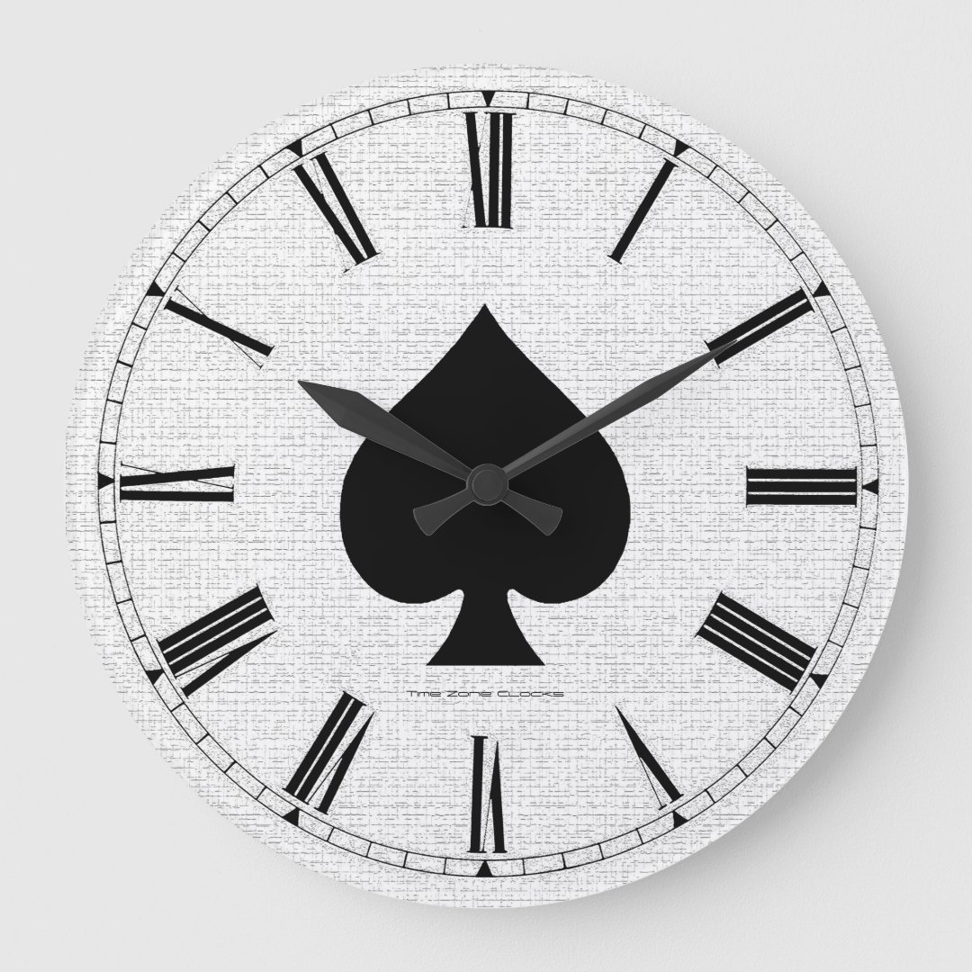 Ace of Spades Large Wall Clock | Zazzle