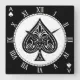 Ace of spades, playing card, poker, blackjack square wall clock | Zazzle