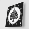 Ace of spades, playing card, poker, blackjack square wall clock | Zazzle