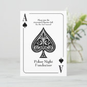Ace of Spades Playing Card, Poker, Casino Night Invitation | Zazzle