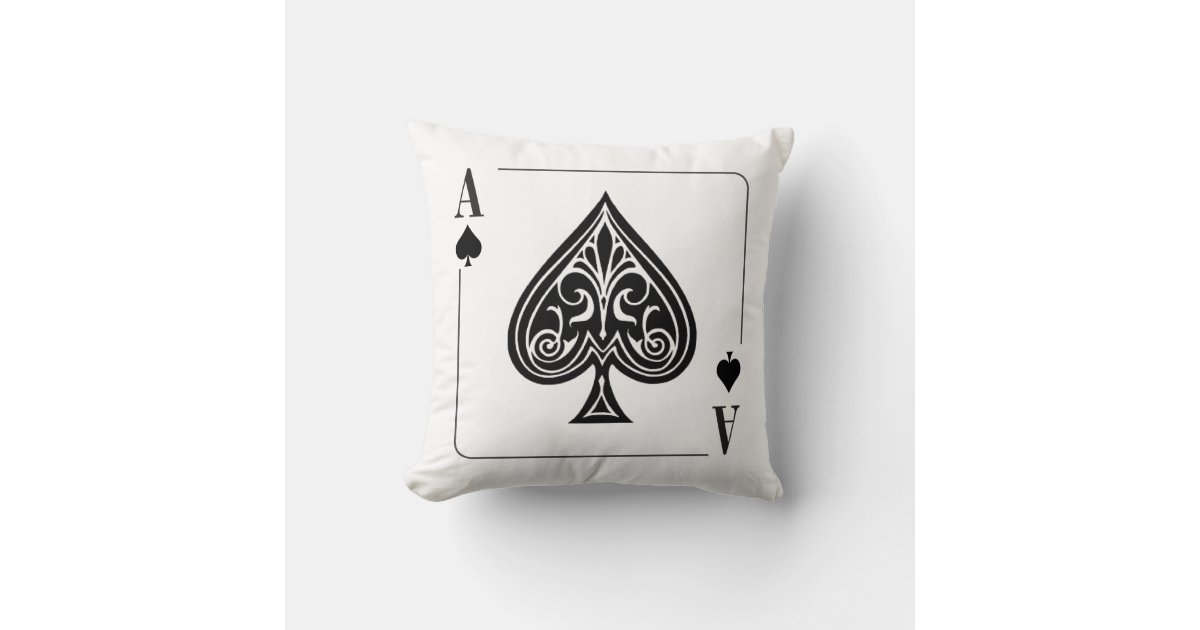Ace of Spades Playing Card, Poker, Casino Throw Pillow | Zazzle