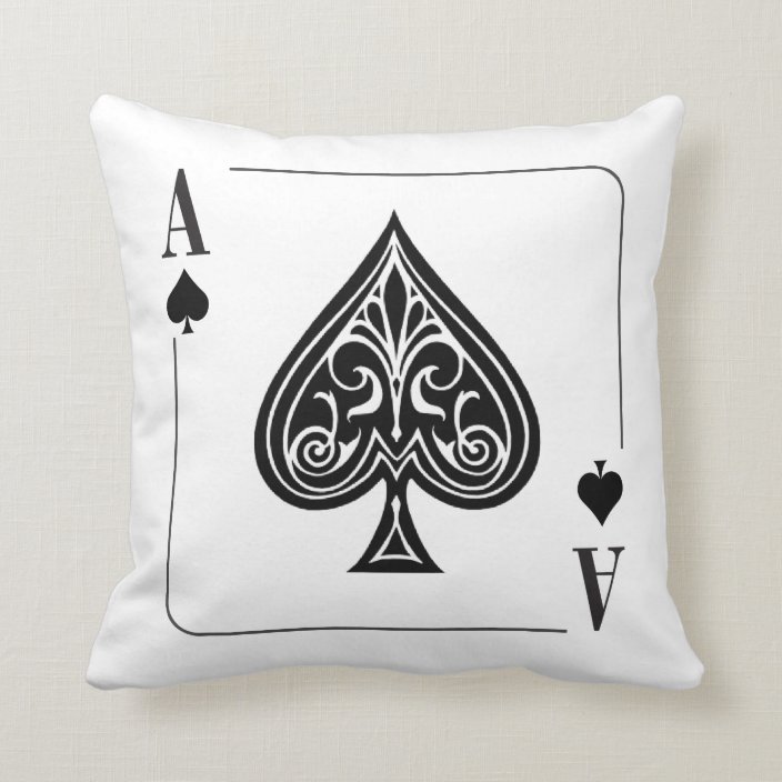 Ace of Spades Playing Card, Poker, Casino Throw Pillow | Zazzle.com