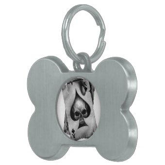 Ace of Spades Skull Pet ID Tag | Zazzle
