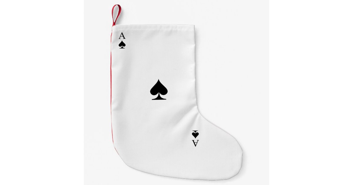 Ace of Spades Small Christmas Stocking | Zazzle