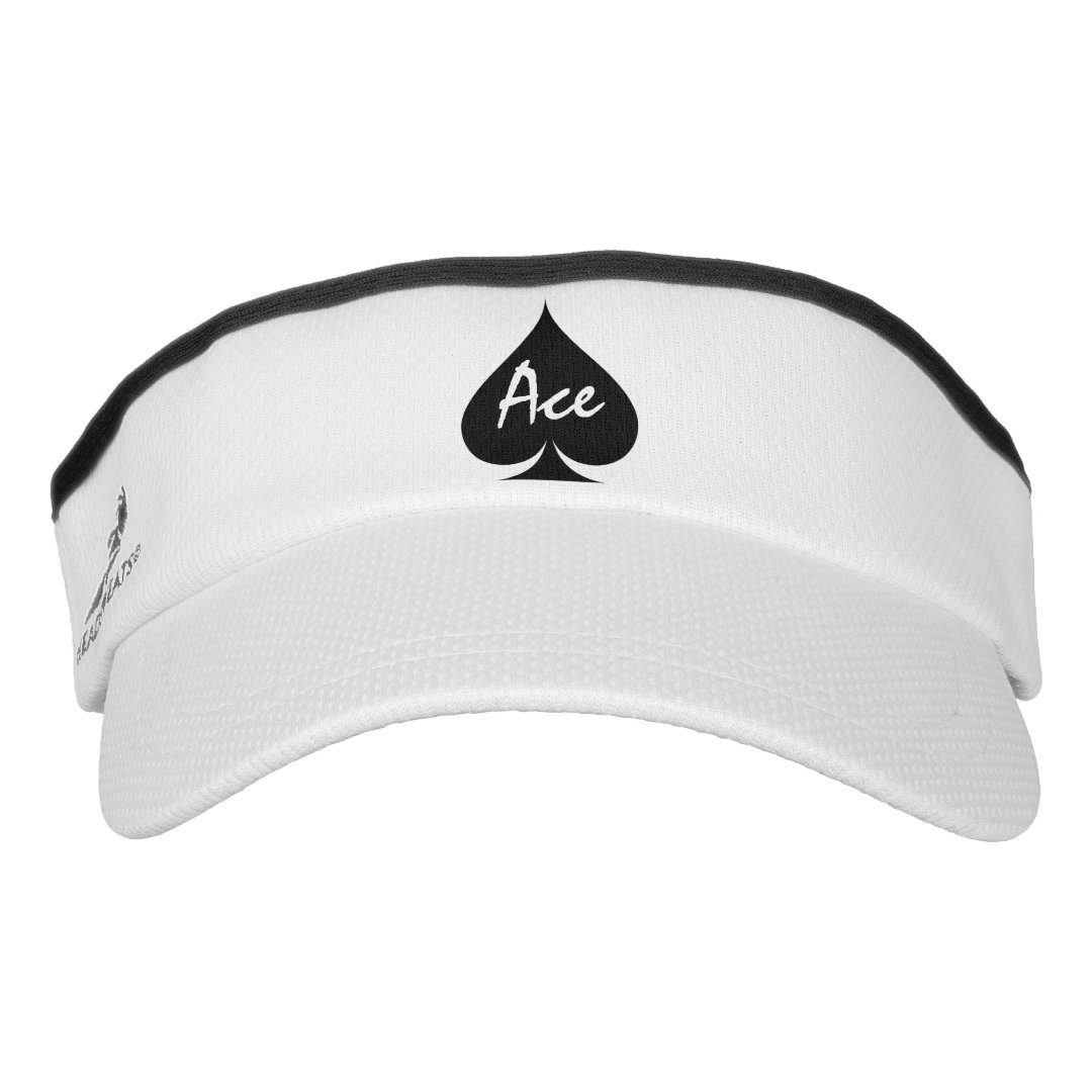 Ace of spades sun visor cap hat for poker player | Zazzle