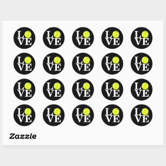 Ace Tennis LOVE Classic Round Sticker | Zazzle